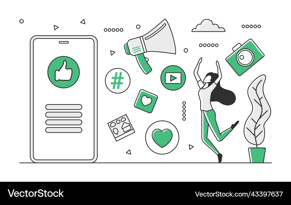 Social media likes notification Royalty Free Vector Image