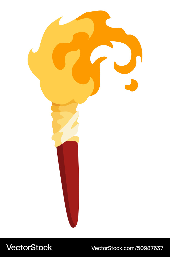 Torch game icon cartoon ui symbol Royalty Free Vector Image