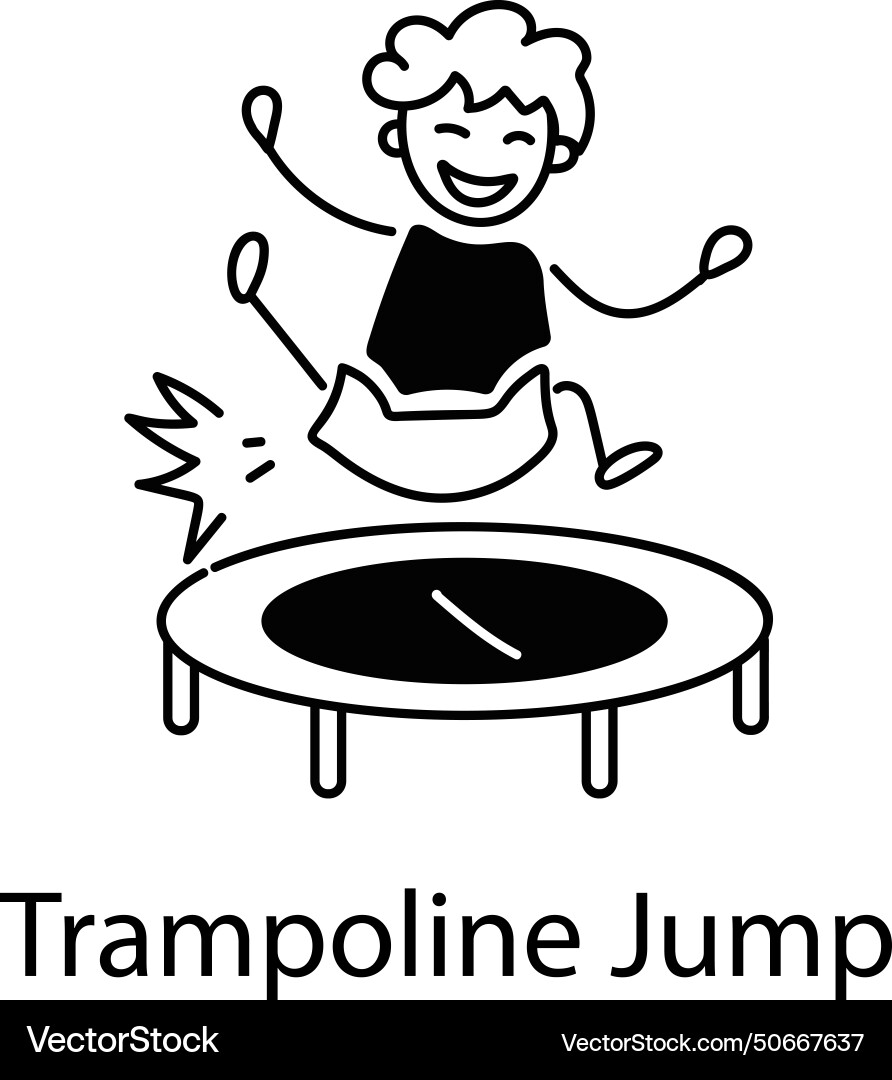 Trampoline jump Royalty Free Vector Image - VectorStock