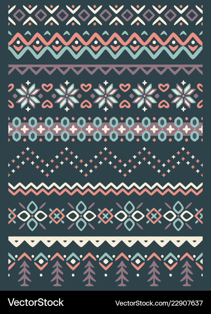 Ugly sweater seamless borders Royalty Free Vector Image