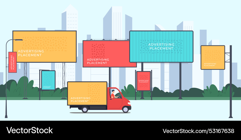 Advertising billboard carriers metal structures Vector Image