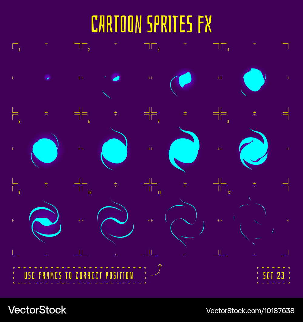 Animation frames or energy explosion sprites Vector Image