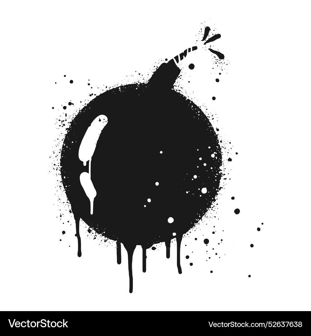 Bomb symbol spray painted graffiti icon Royalty Free Vector