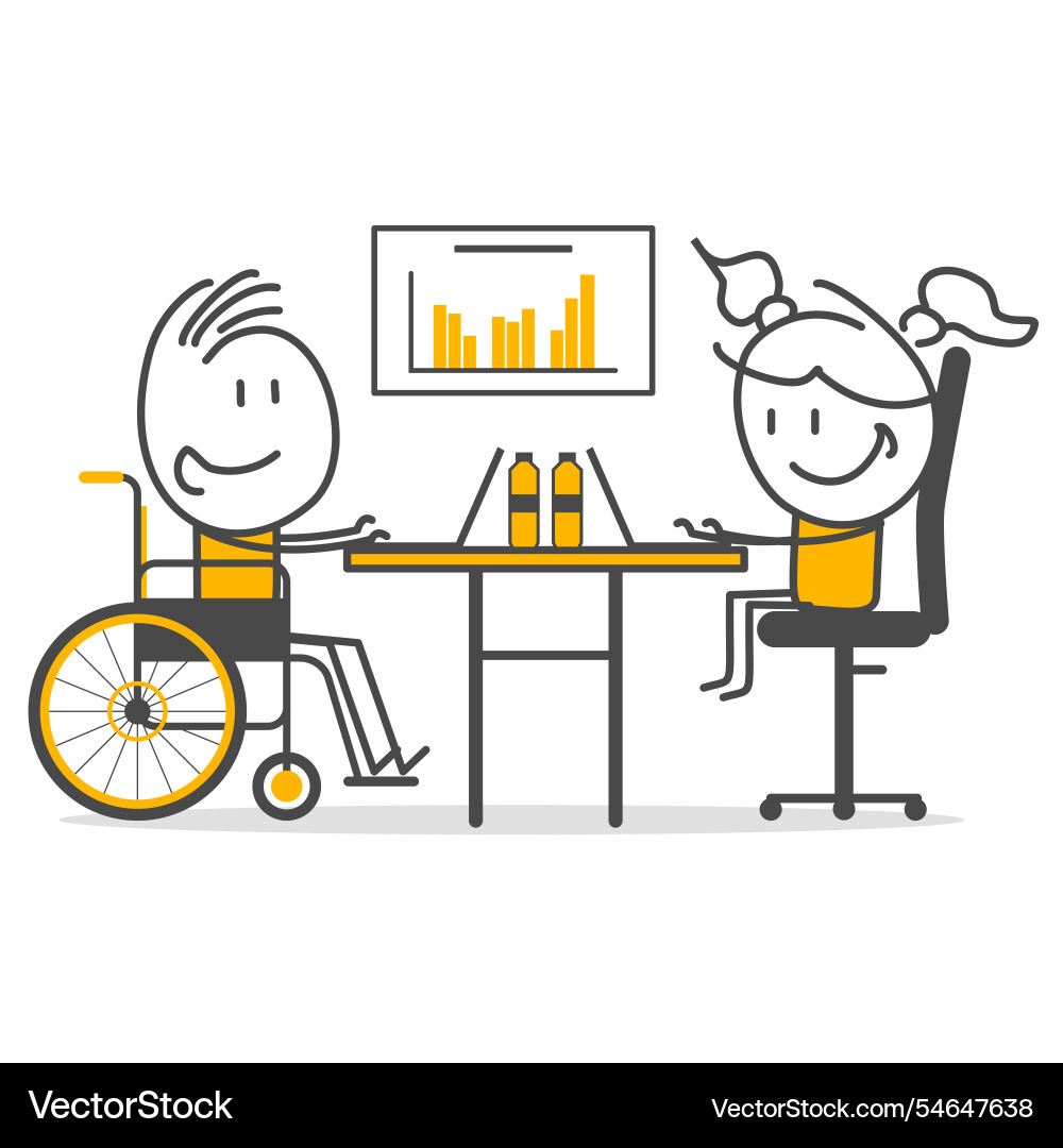 Business team entrepreneurs with disabilities and Vector Image