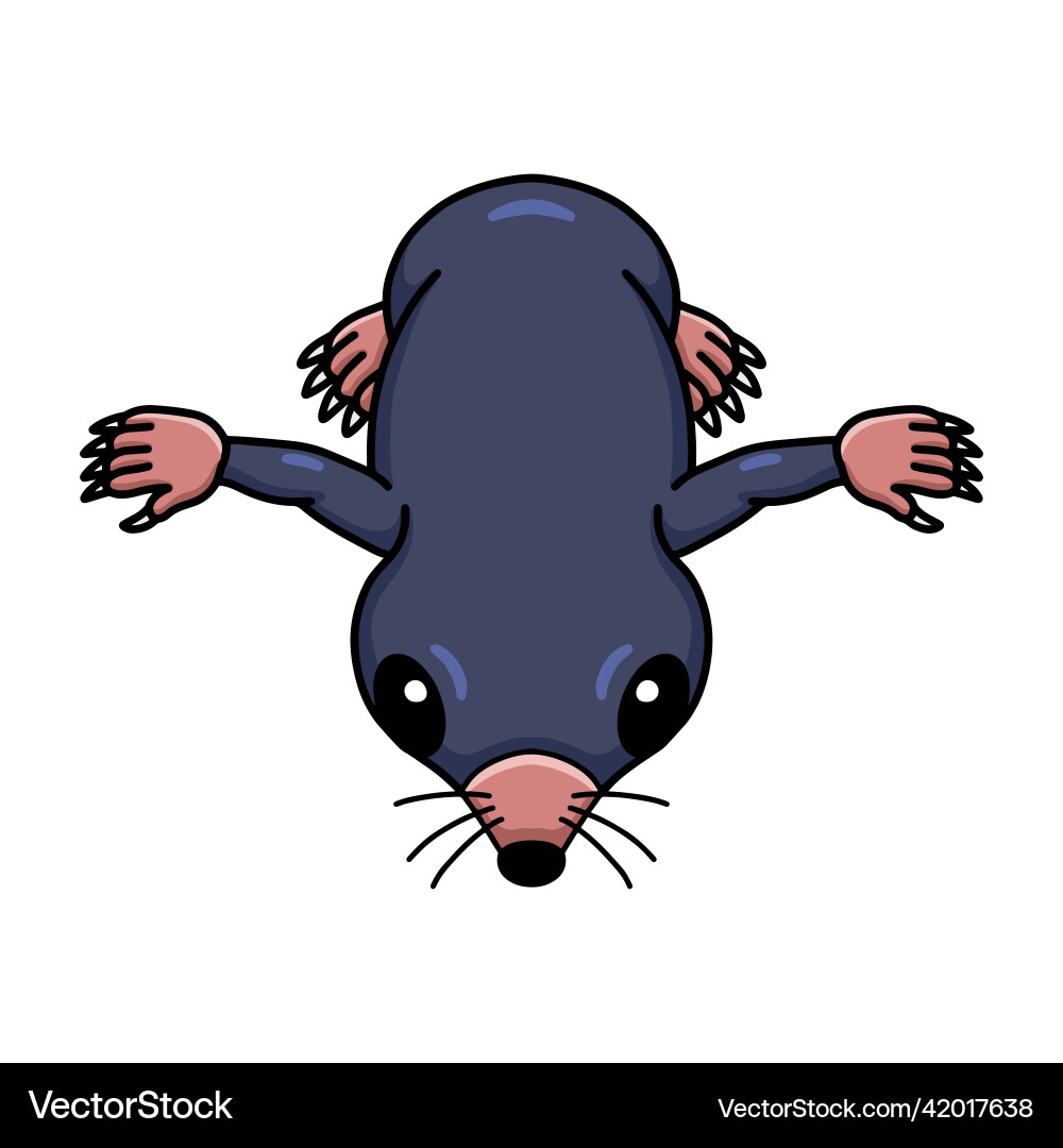 Cute little mole cartoon character Royalty Free Vector Image