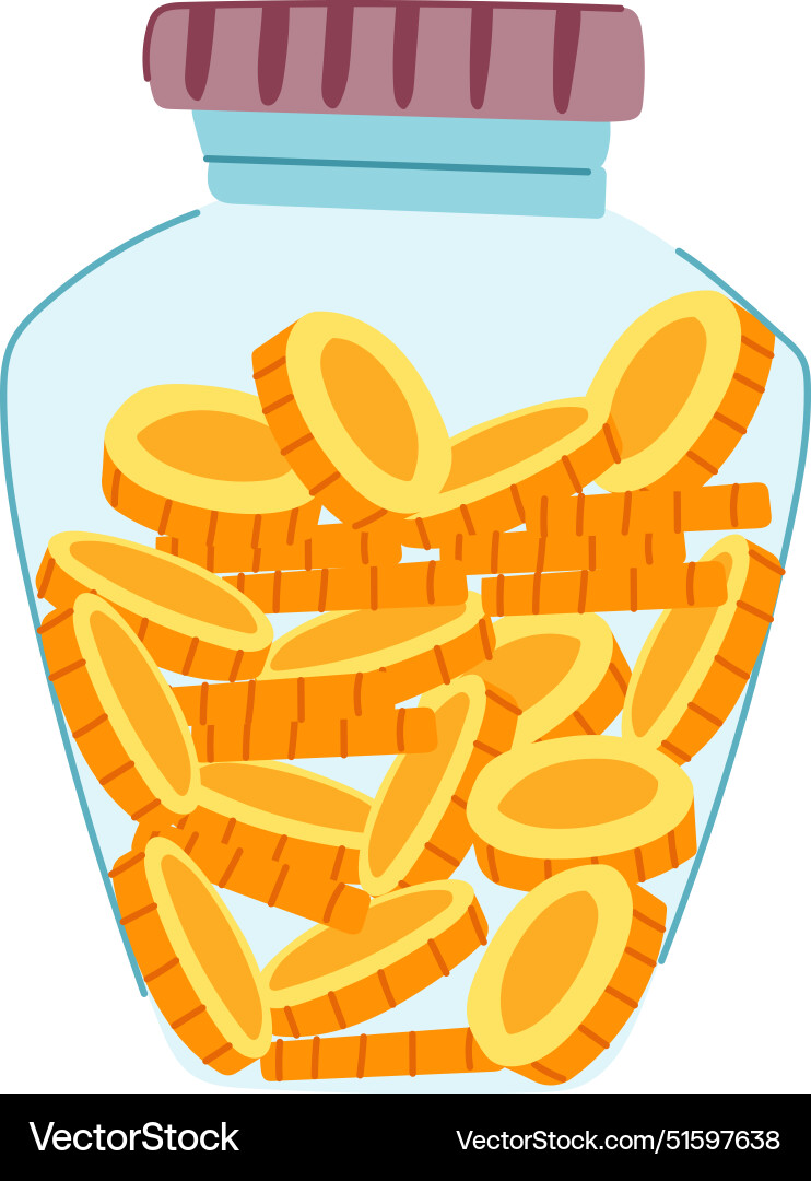 Hand coin jar cartoon Royalty Free Vector Image