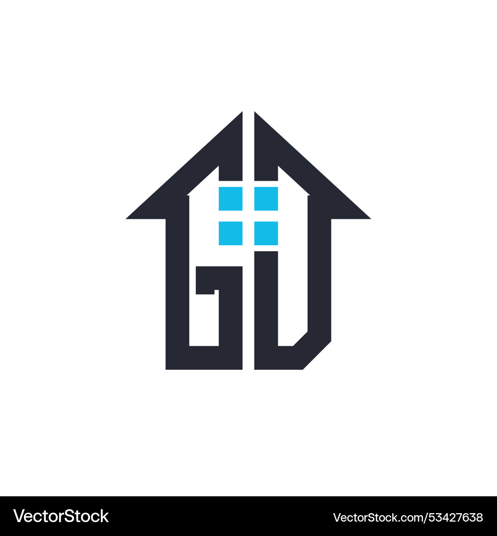 Initials gd house logo design creative letter gd Vector Image