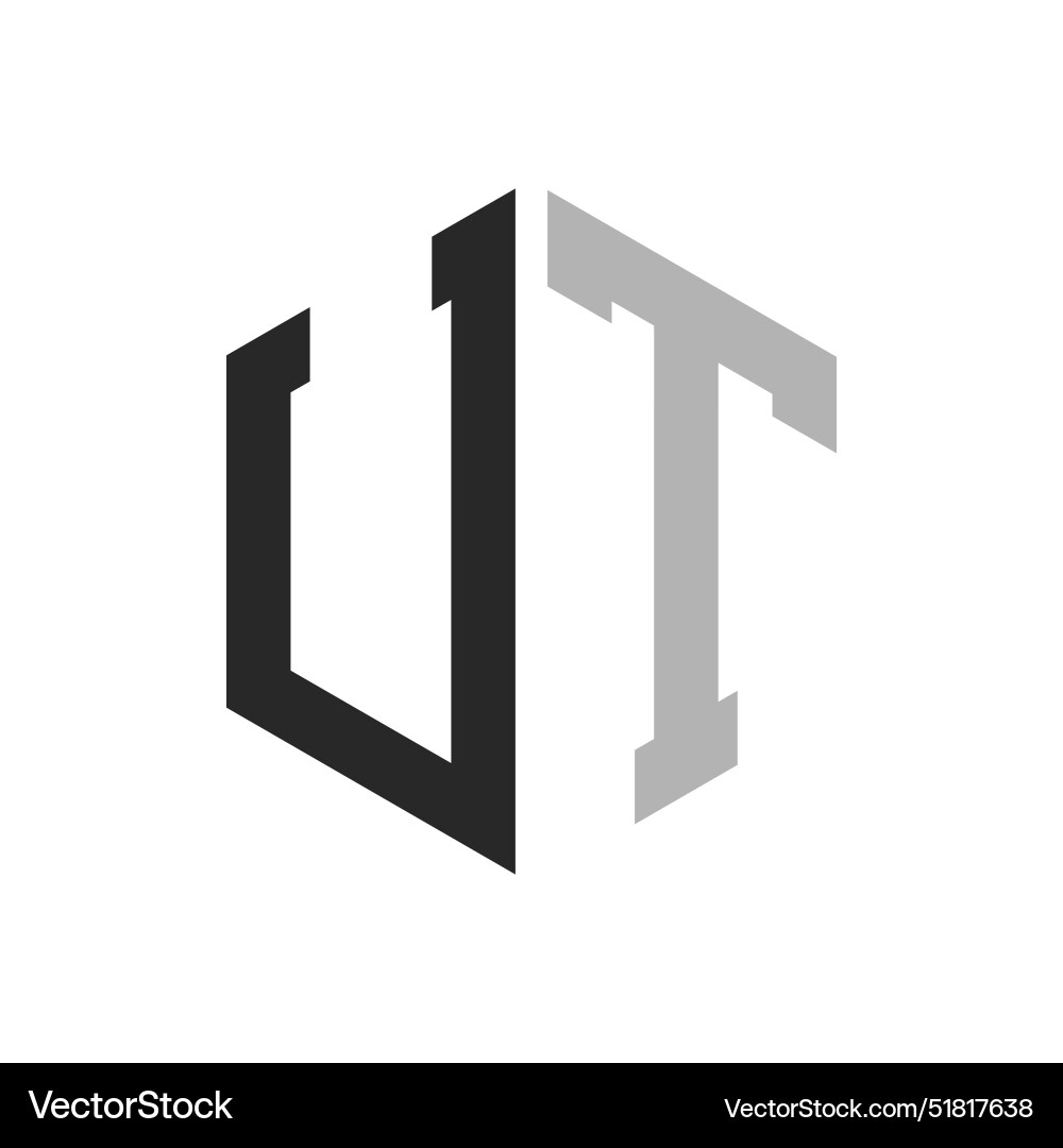 Modern unique hexagon letter ut logo design Vector Image