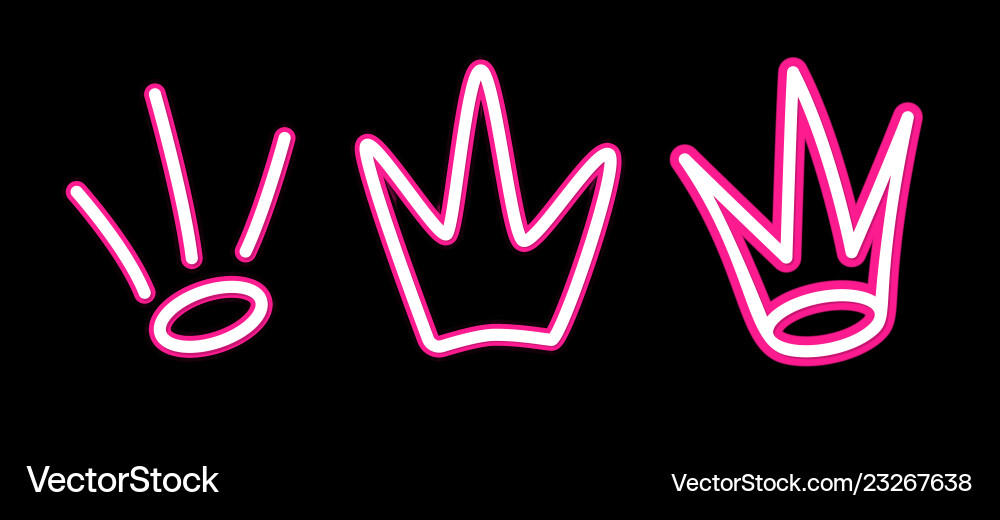 Neon Crown Graffiti Art Royalty Free Vector Image