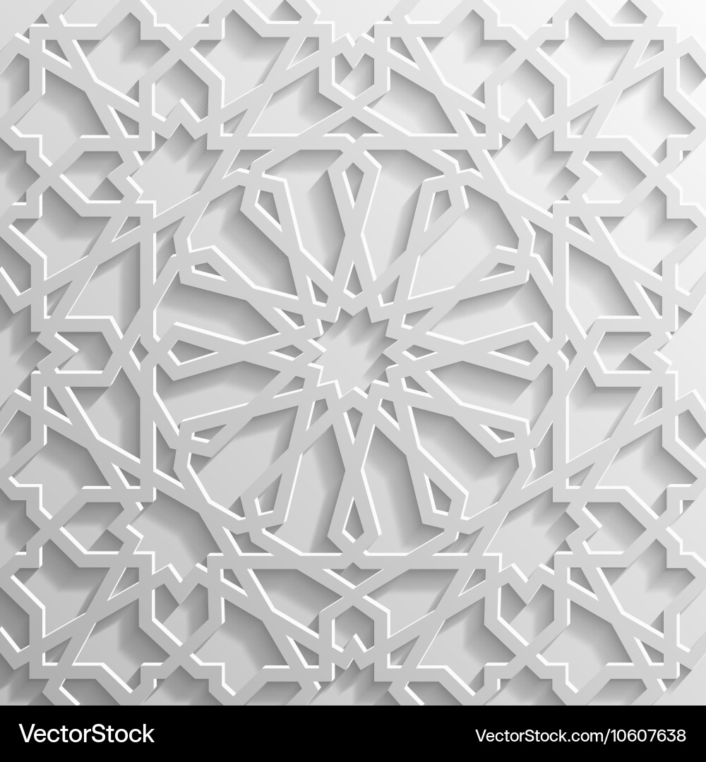 Seamless islamic pattern 3d traditional arabic Vector Image