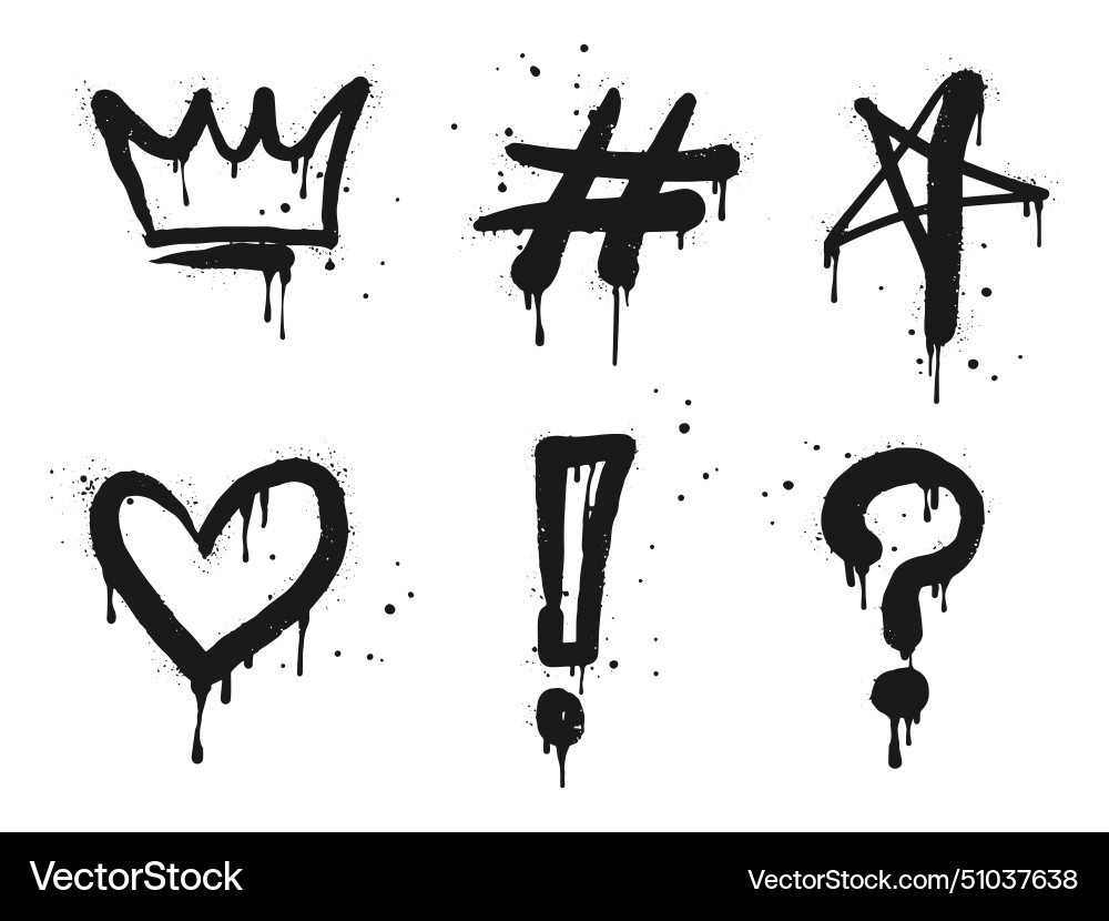 Spray painted graffiti crown star question Vector Image