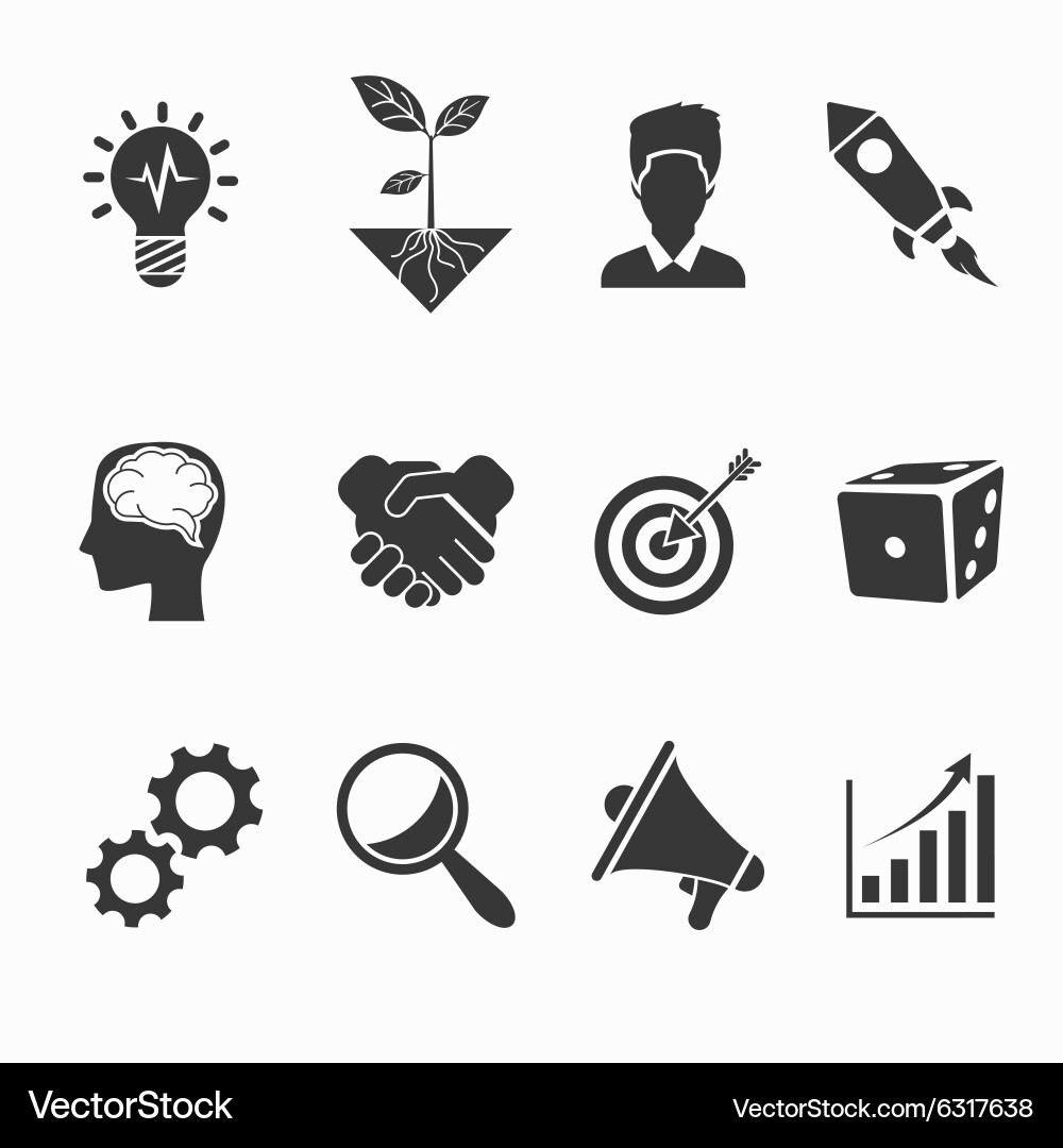 Startup and creative icons Royalty Free Vector Image