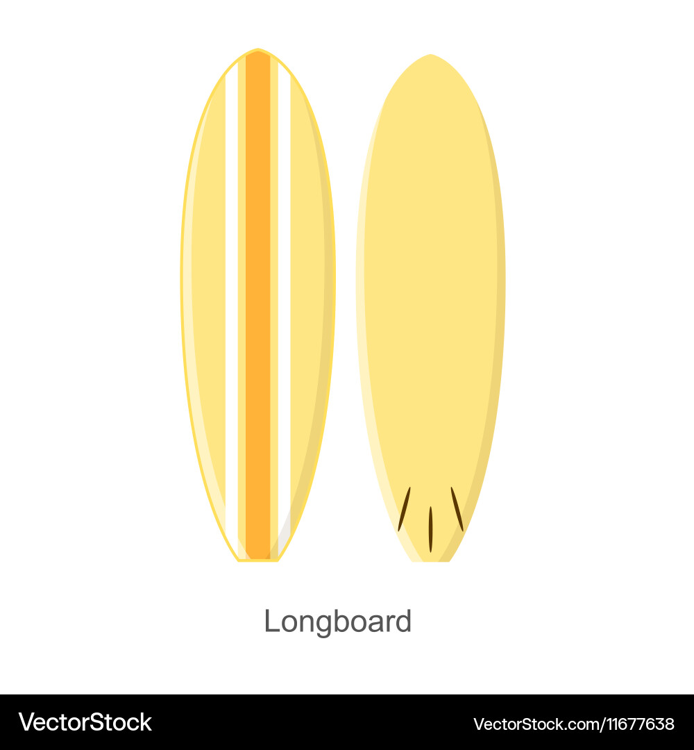 Surfbrett Longboard Form Lizenzfreies Vektorbild