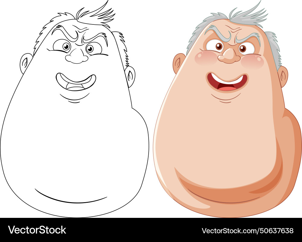 Two cartoon characters showing different emotions Vector Image