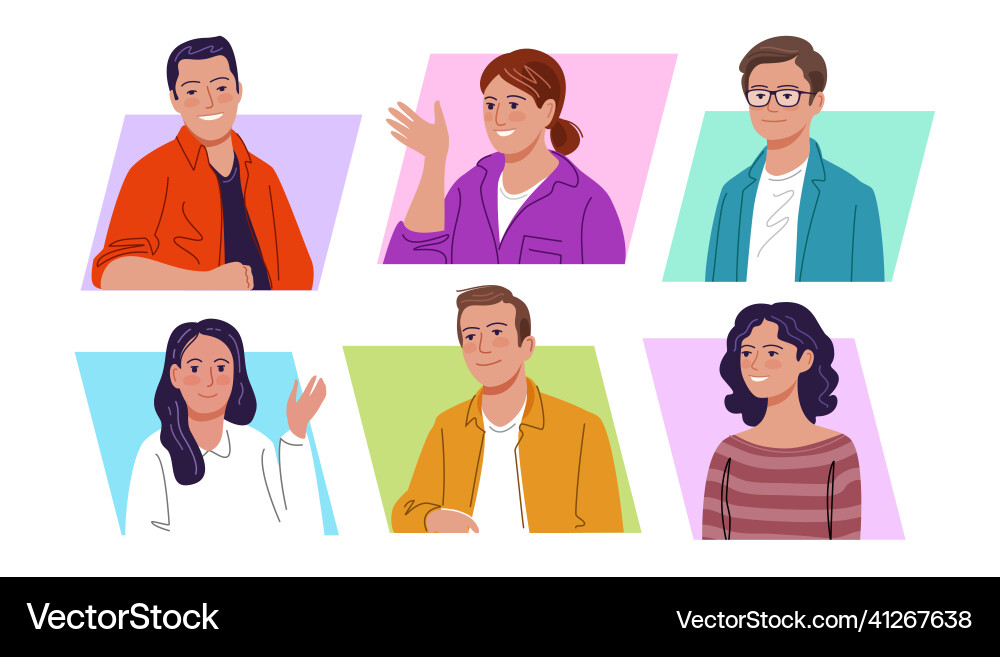 Video conference business discussion working Vector Image