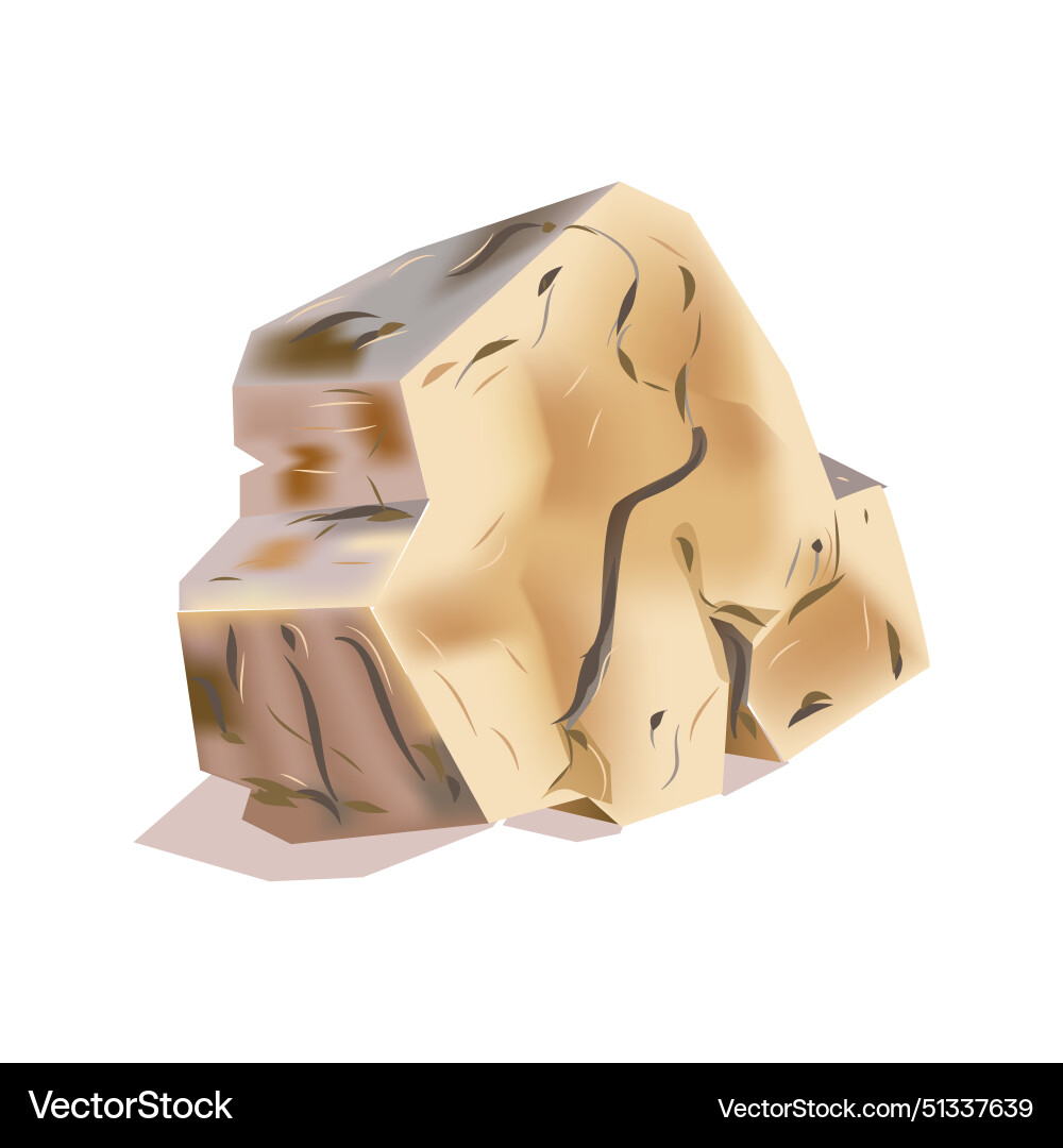 3d isolated realistic rock Royalty Free Vector Image