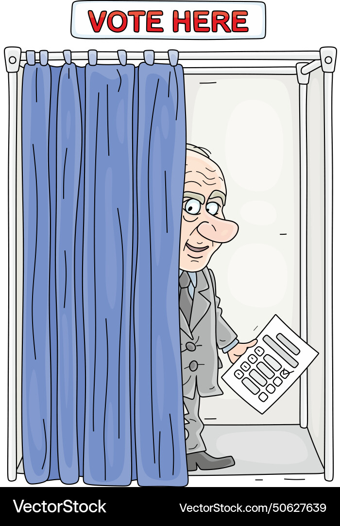 Angry voter in a polling booth Royalty Free Vector Image