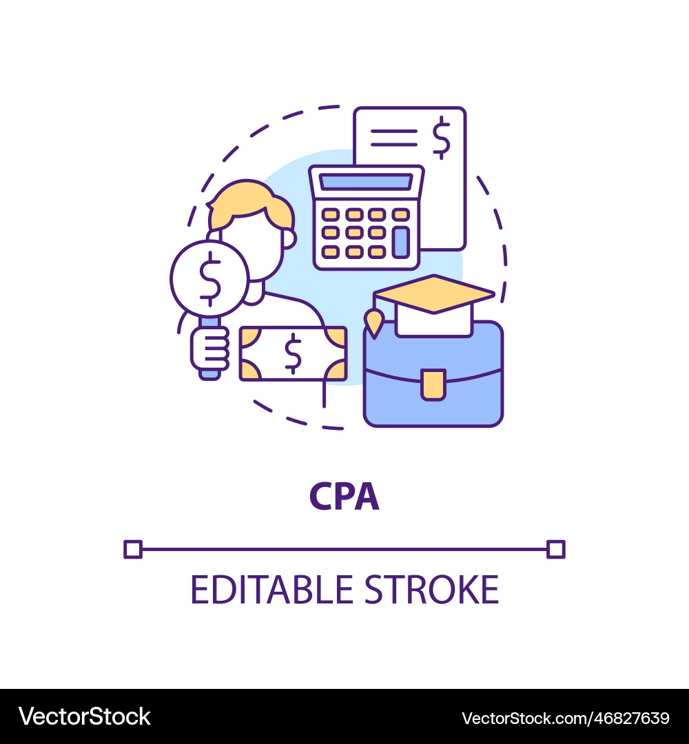 CPA Icon - Accounting Professional Royalty Free Vector Image