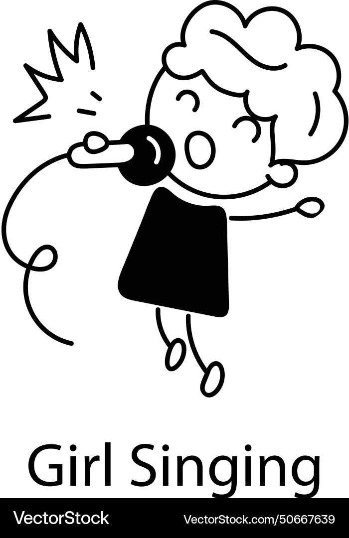 Girl singing Royalty Free Vector Image - VectorStock