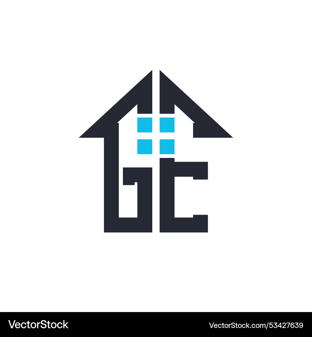 Initials ge house logo design creative letter ge Vector Image