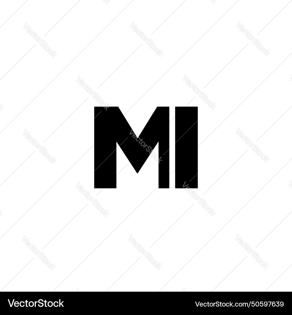 Letter m and i mi logo design template minimal Vector Image