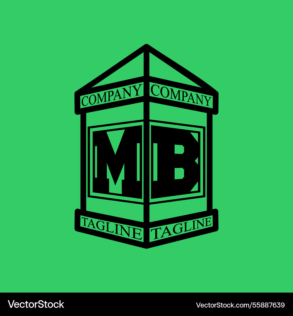 Mb initial house aesthetic logos collection Vector Image