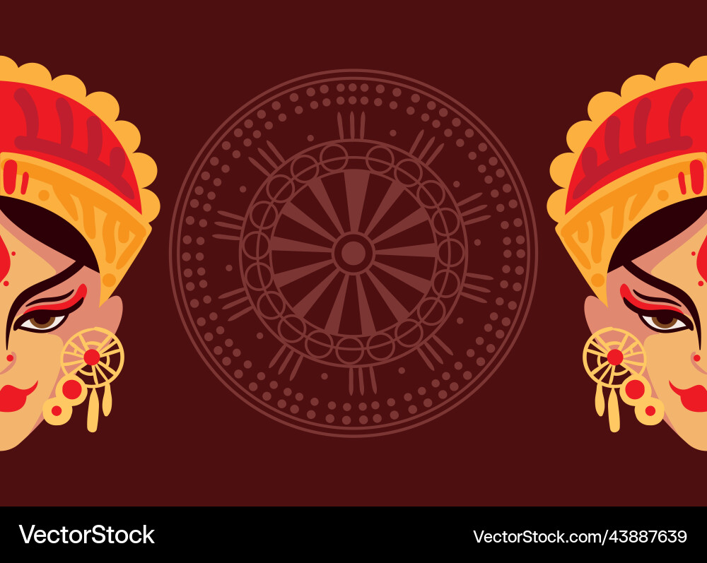 Navratri durga puja and mandala Royalty Free Vector Image