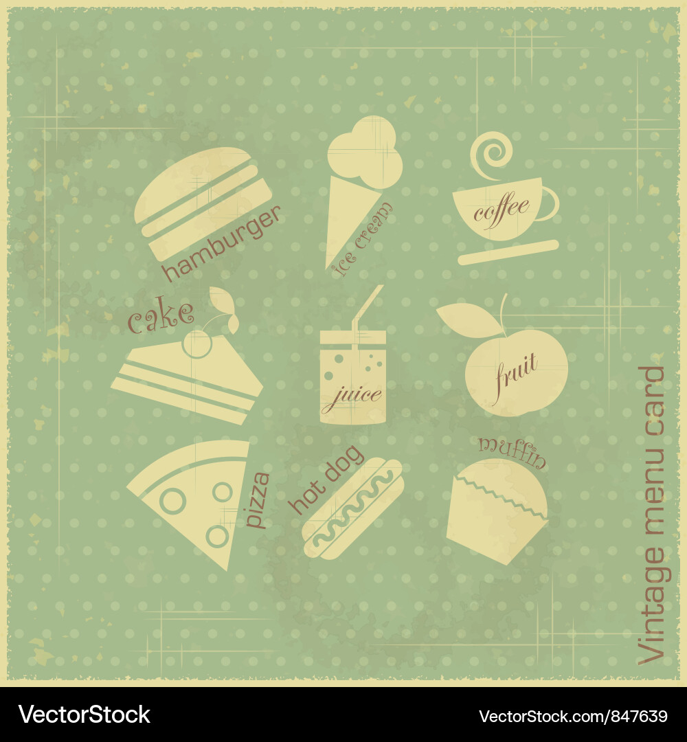 Retro menu card Royalty Free Vector Image - VectorStock