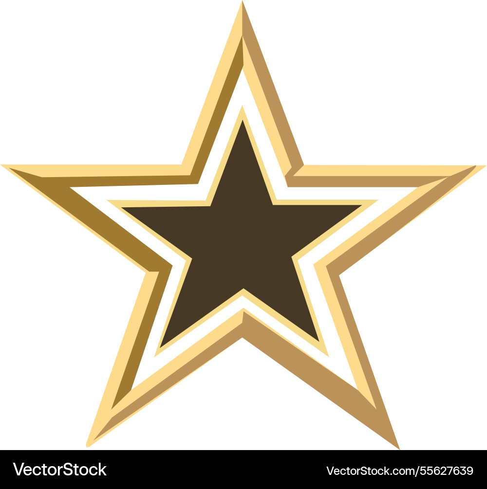 Stars golden icon five pointed Royalty Free Vector Image