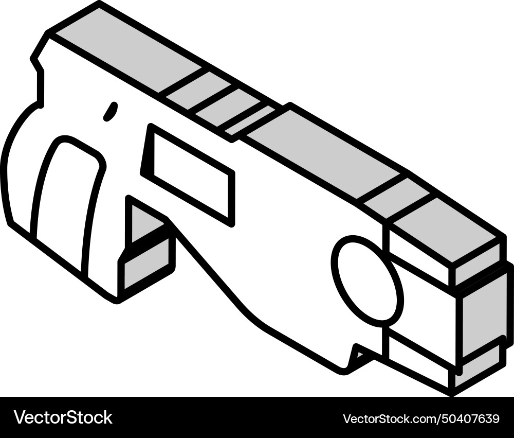 Taser weapon military isometric icon Royalty Free Vector
