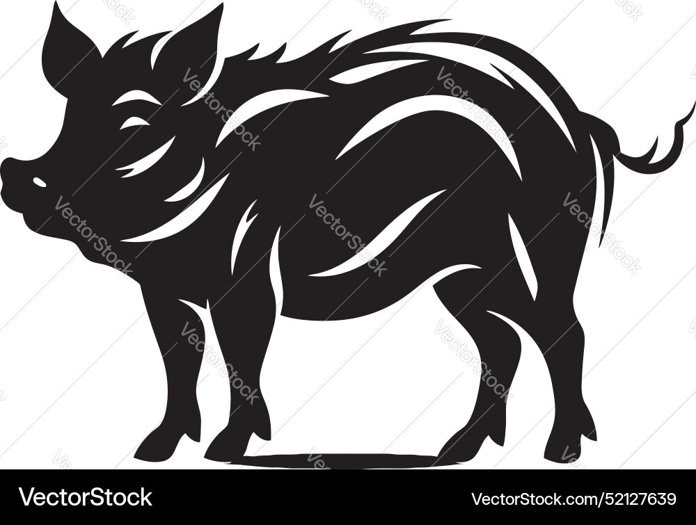 Tusker torrent wild boar emblem graphics Vector Image