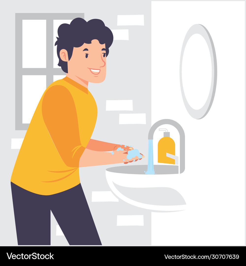 Wash hand Royalty Free Vector Image - VectorStock
