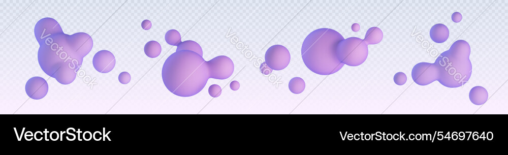 Abstract purple bubbles on transparent background Vector Image