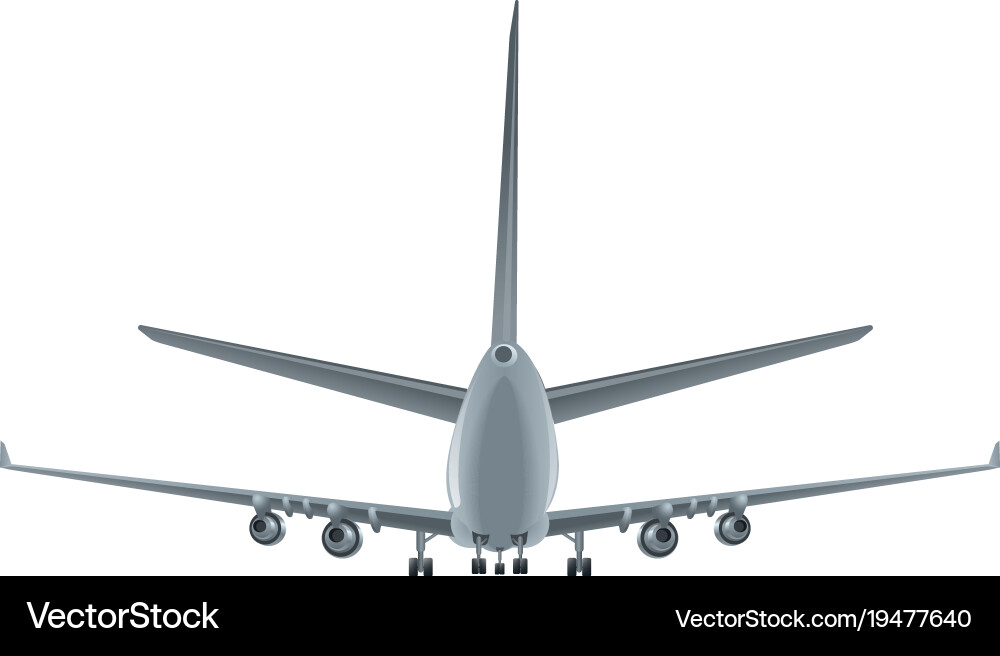 Back view passenger airplane Royalty Free Vector Image