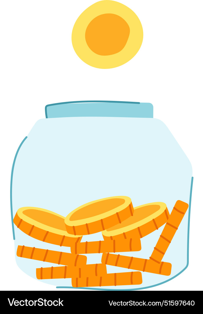 Business coin jar cartoon Royalty Free Vector Image