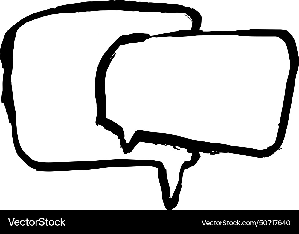 Hand Drawn Brush Ink Speech Bubble Icon Royalty Free Vector