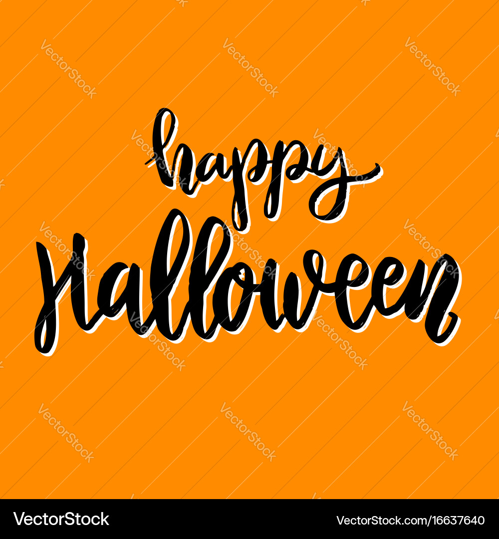 Happy halloween hand drawn lettering phrase Vector Image