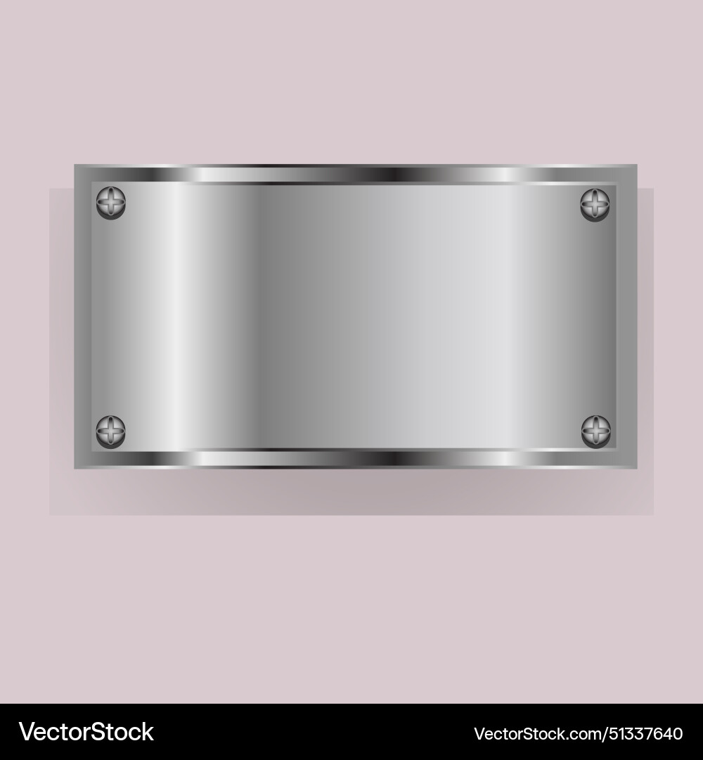Isolated metal plate Royalty Free Vector Image