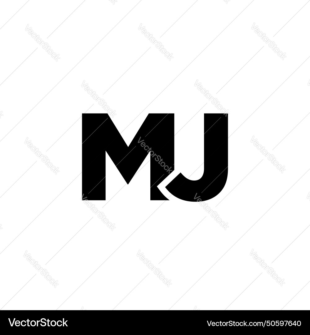 Letter m and j mj logo design template minimal Vector Image