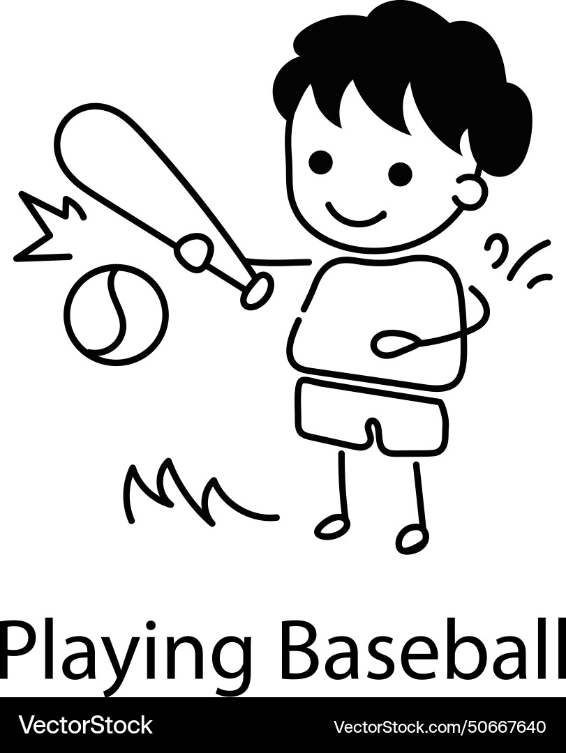 Playing baseball Royalty Free Vector Image - VectorStock