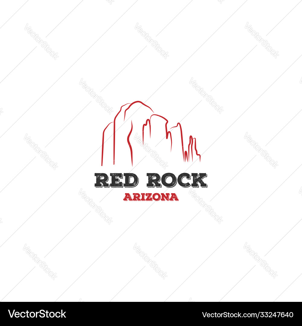 Red Rock Arizona Logo - Stone & Landscape Vector Image