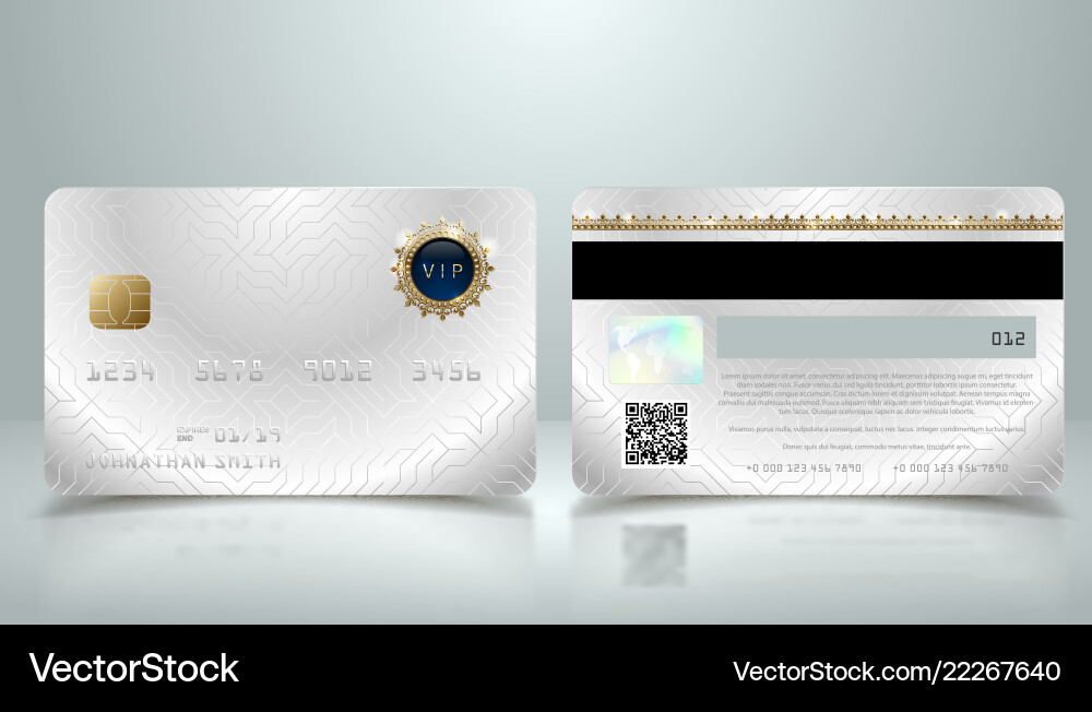 Silver Credit Card with Abstract Background Vector Image