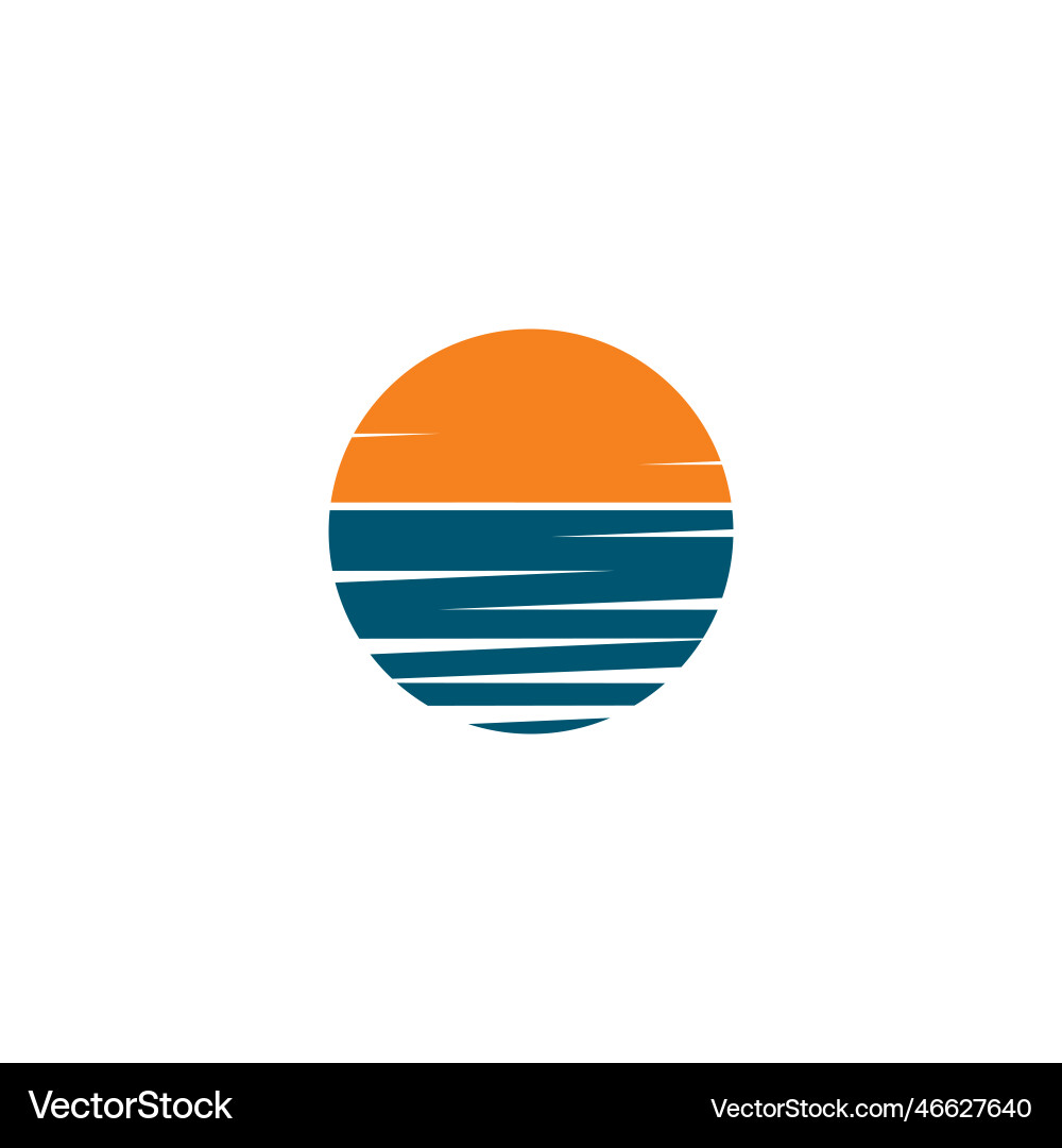 Sunset symbol logo icon Royalty Free Vector Image