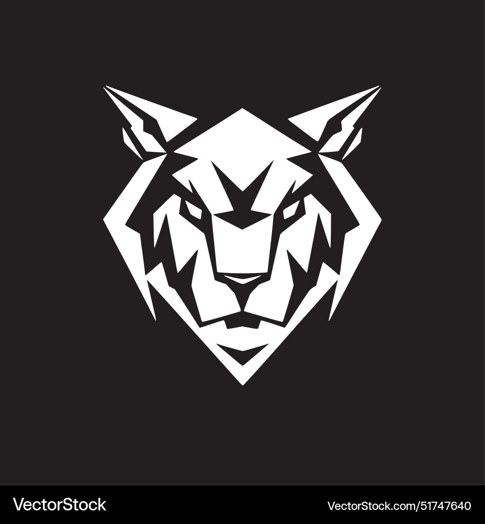 Tiger - minimalist and flat logo Royalty Free Vector Image