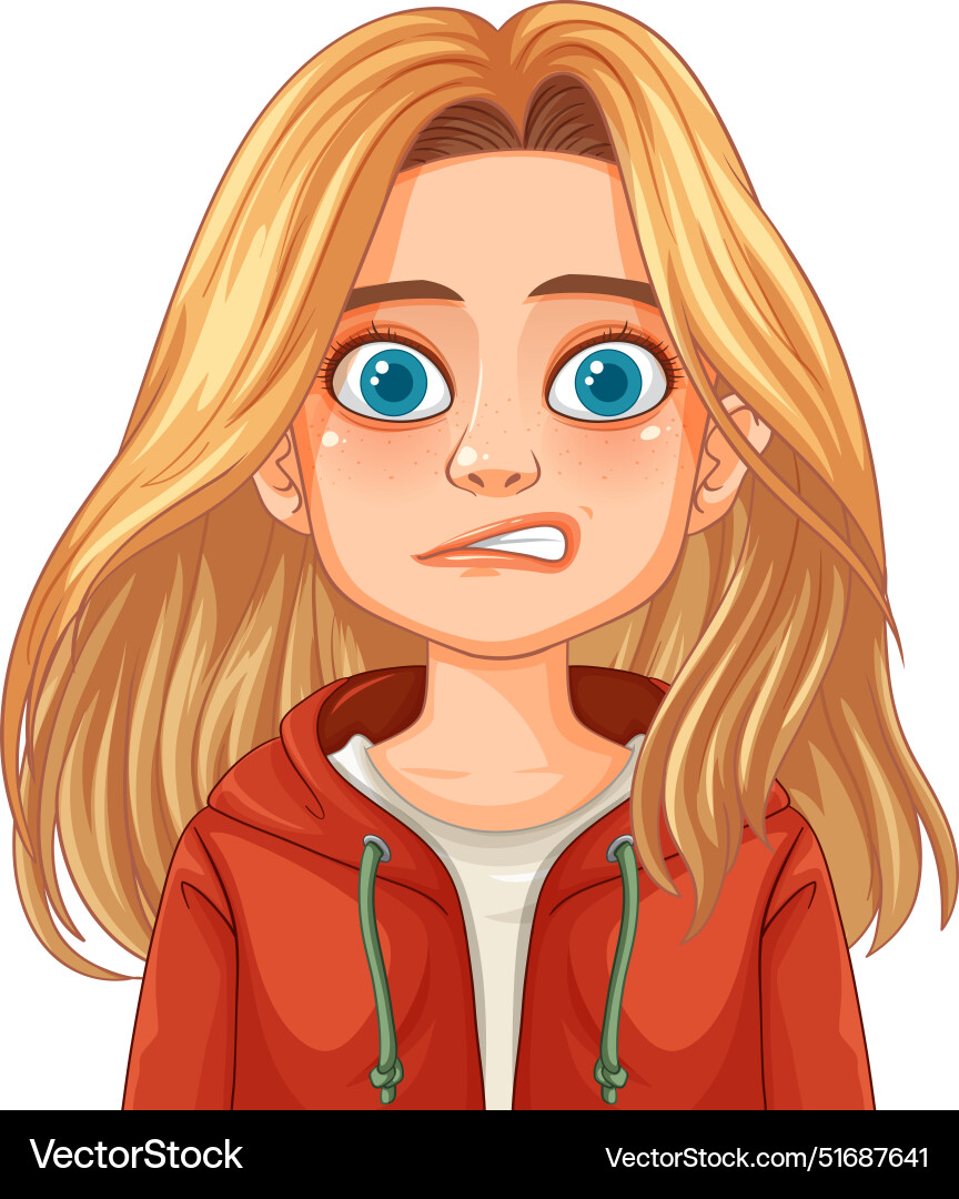 A girl with confused expression Royalty Free Vector Image