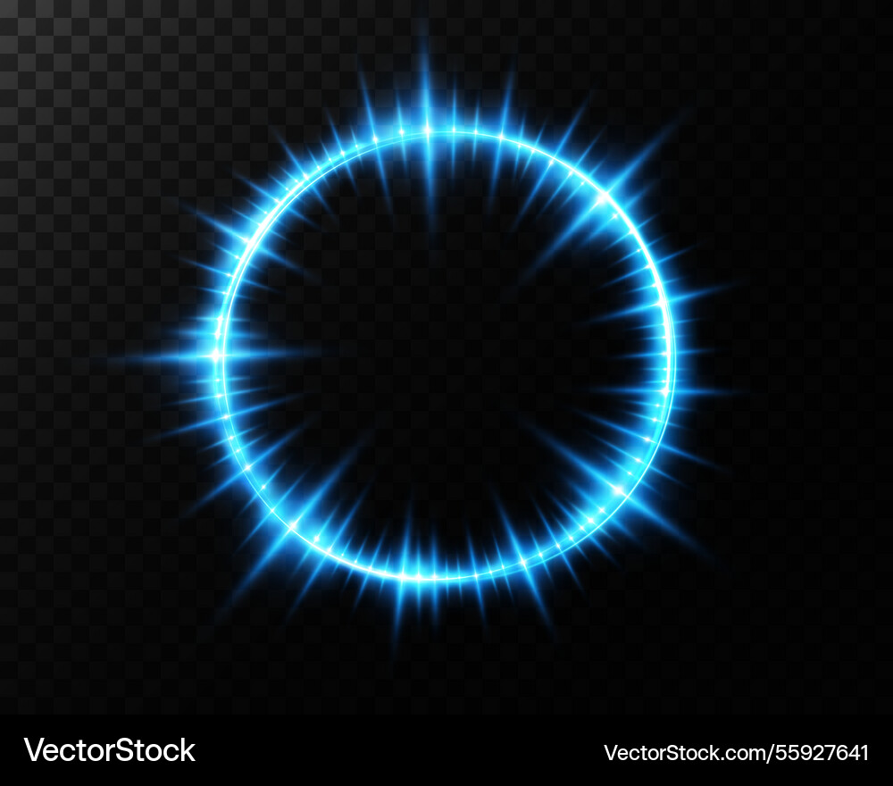 A glowing blue circular glow effect accompanied Vector Image