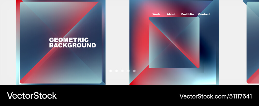 A set of geometric backgrounds with red and blue Vector Image