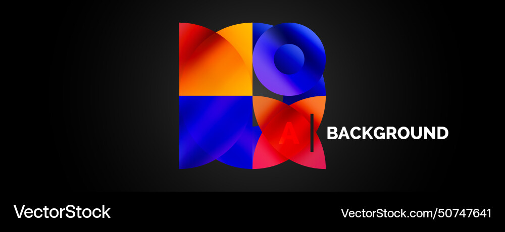 Abstract round geometric shapes with gradients Vector Image