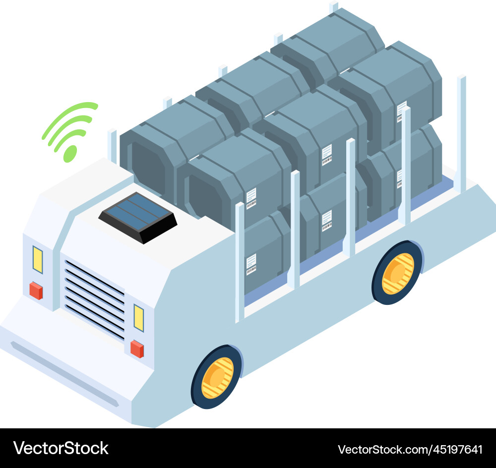 Automated airport carrier composition Royalty Free Vector
