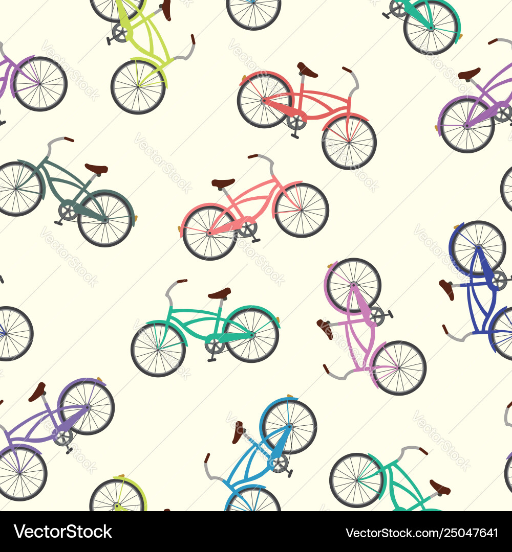 Bicycle seamless pattern white background Vector Image
